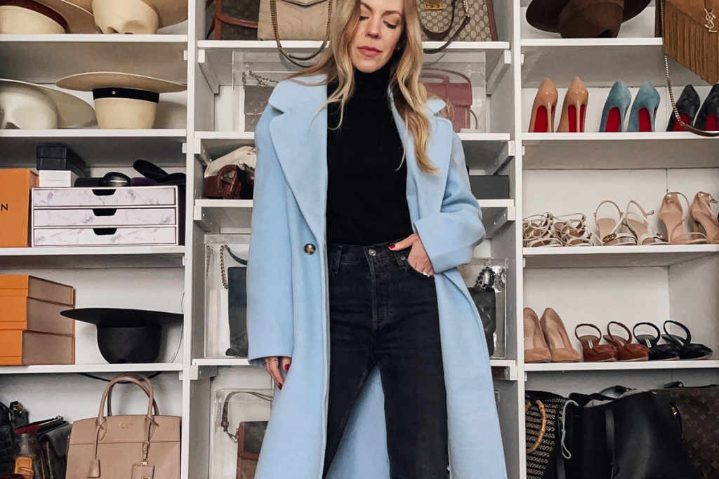 Ways To Wear A Baby Blue Coat Into Spring